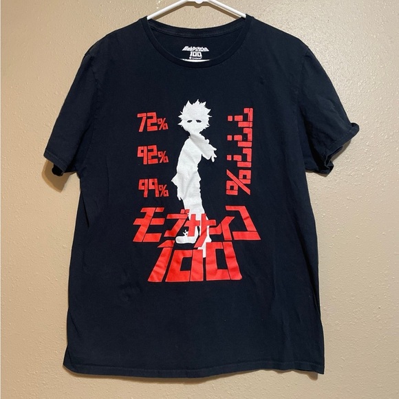 Shirts | Mob Psycho 10 Anime Graphic Black Short Sleeve Tshirt Adult M ...